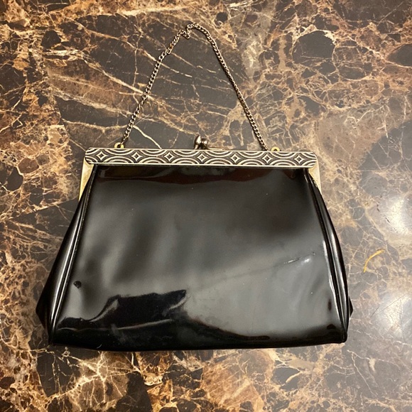 Bags | Vintage Black Clasp Clutch | Poshmark